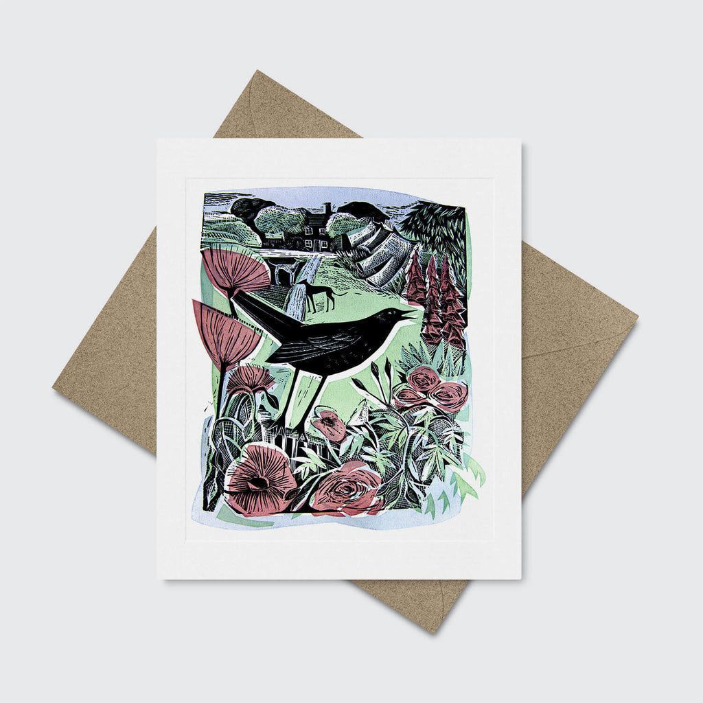 August Blackbird Greeting Card – Angela Harding