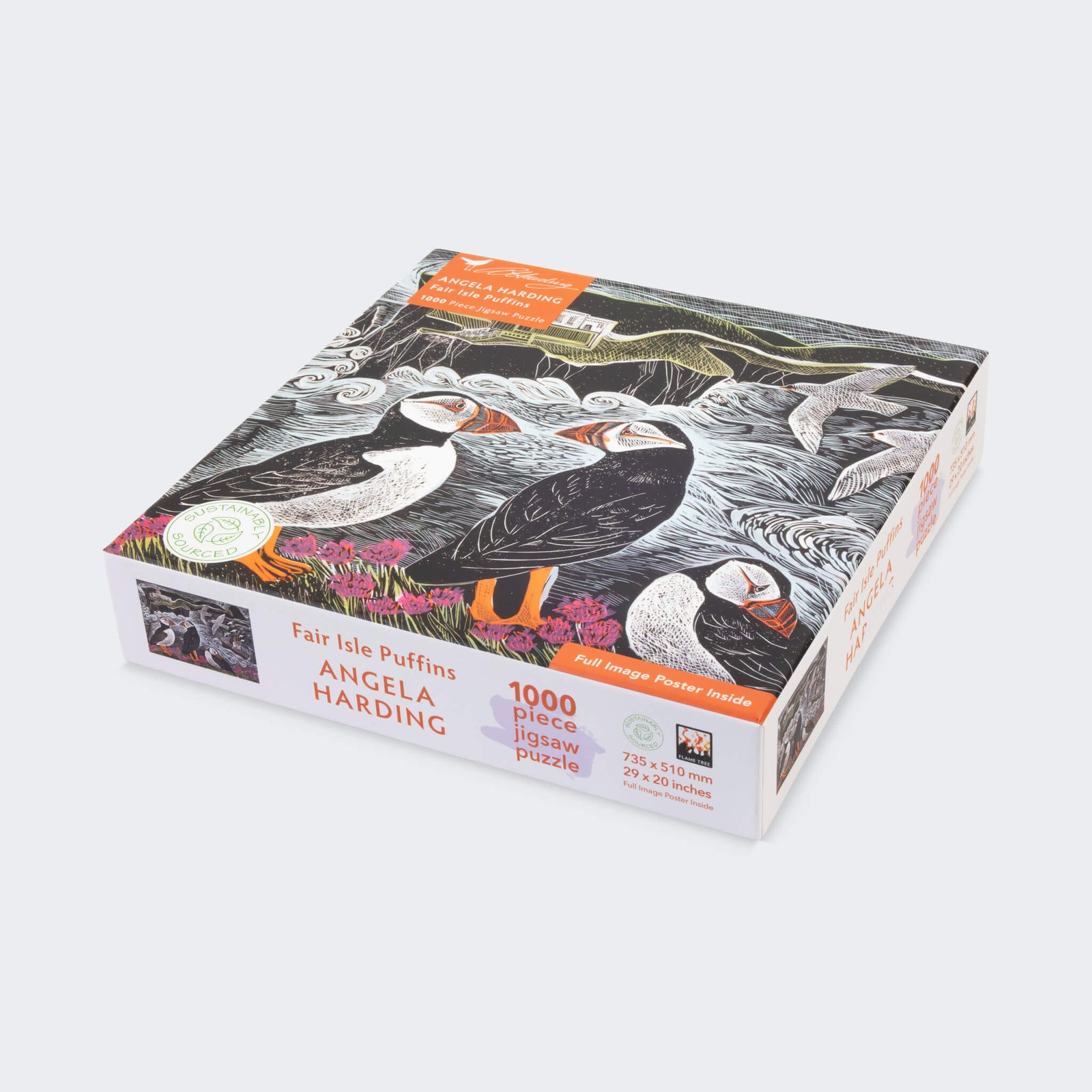 Fair Isle Puffins at the North Lighthouse Jigsaw Puzzle – Angela Harding