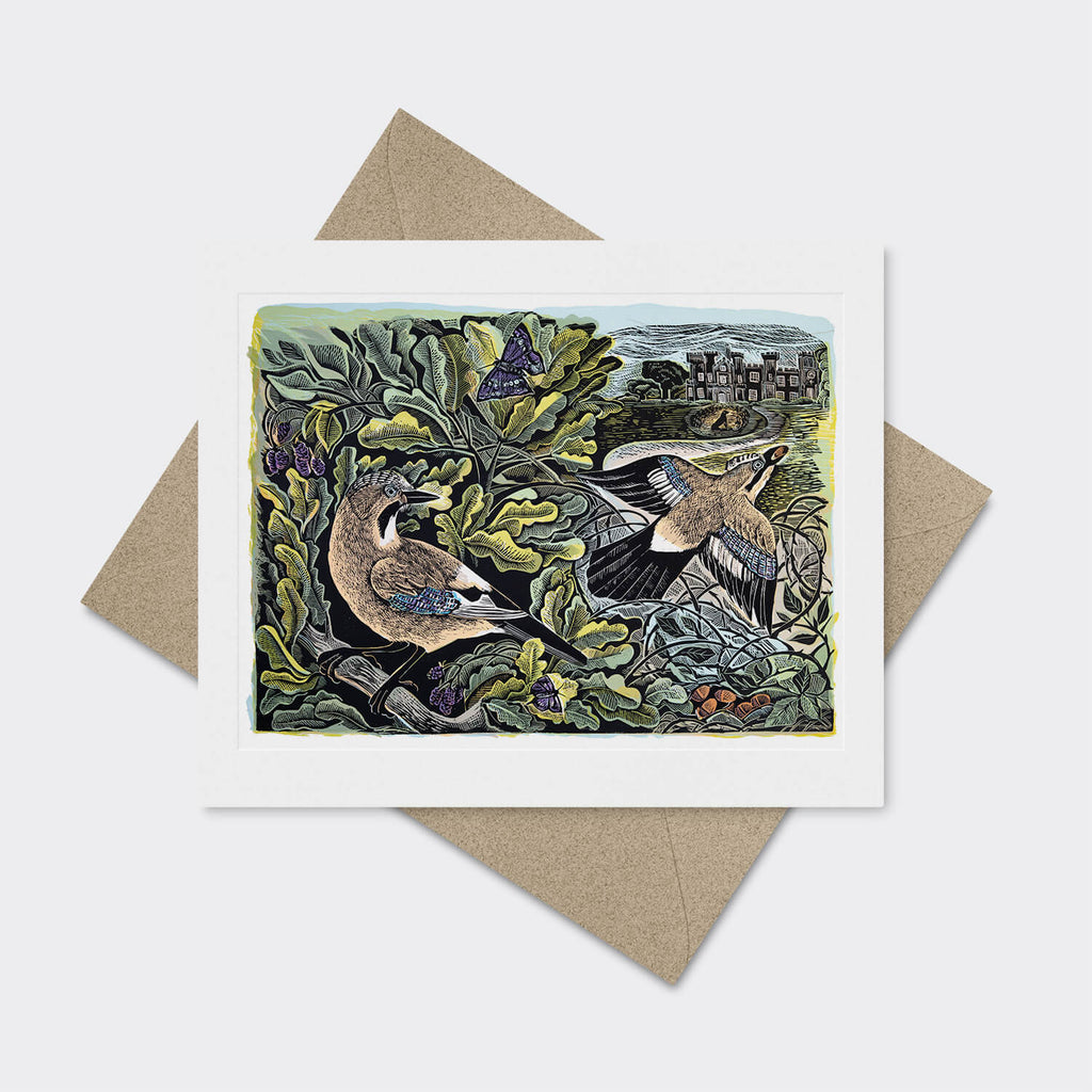 Knepp Jay and Oak Tree Greeting Card | Angela Harding